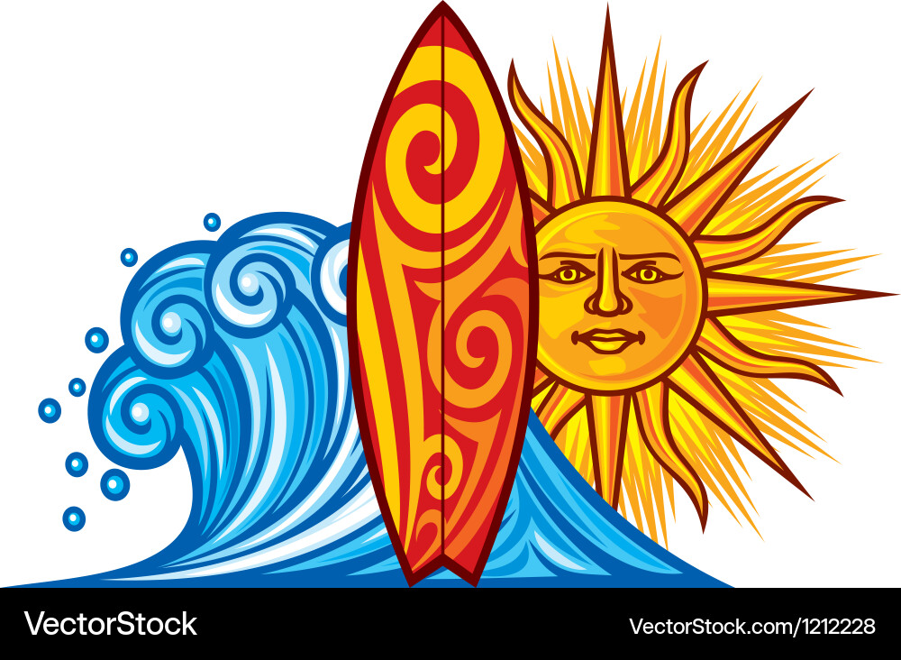 Surf board Royalty Free Vector Image - VectorStock
