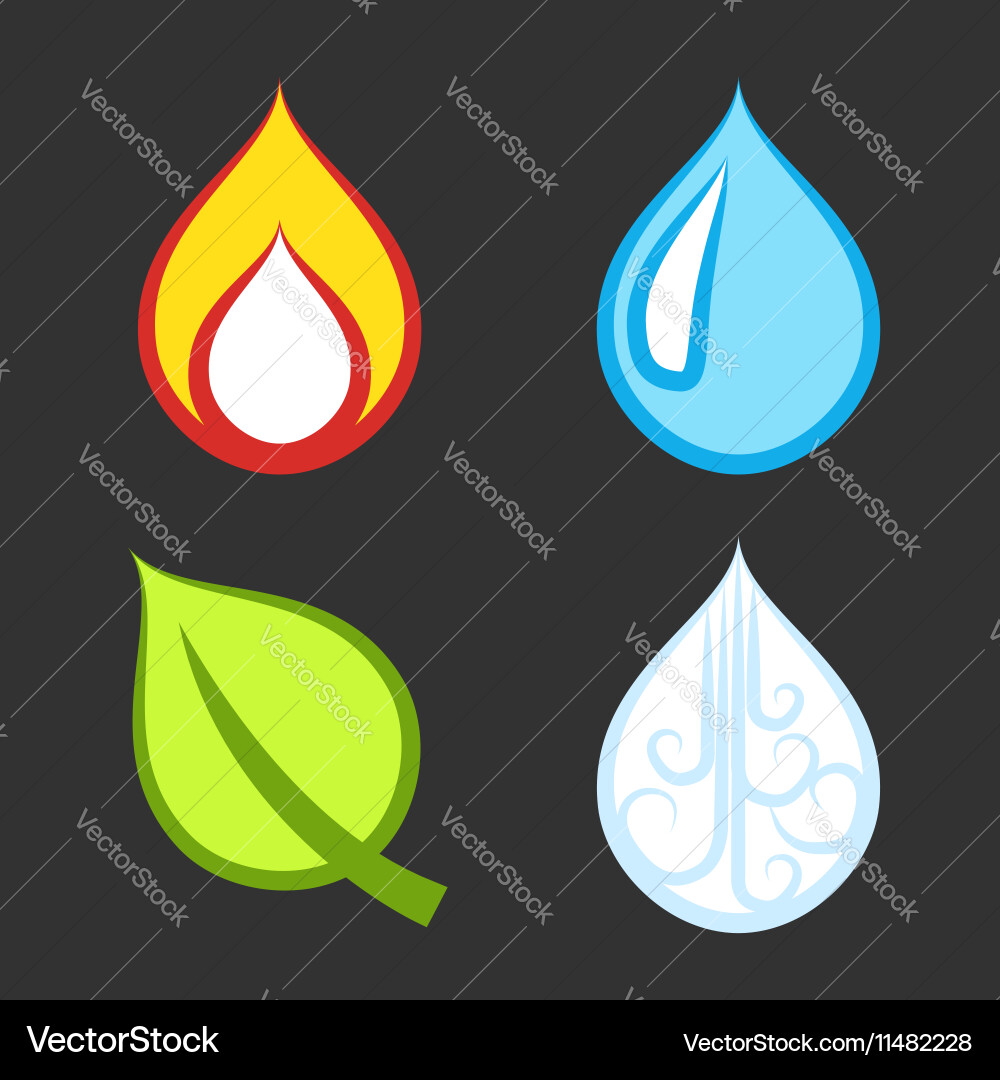 The Four Elements Set Royalty Free Vector Image