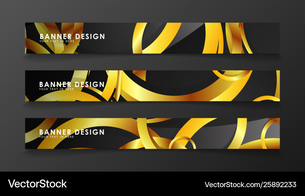 Abstract circle banner fancy golden Royalty Free Vector