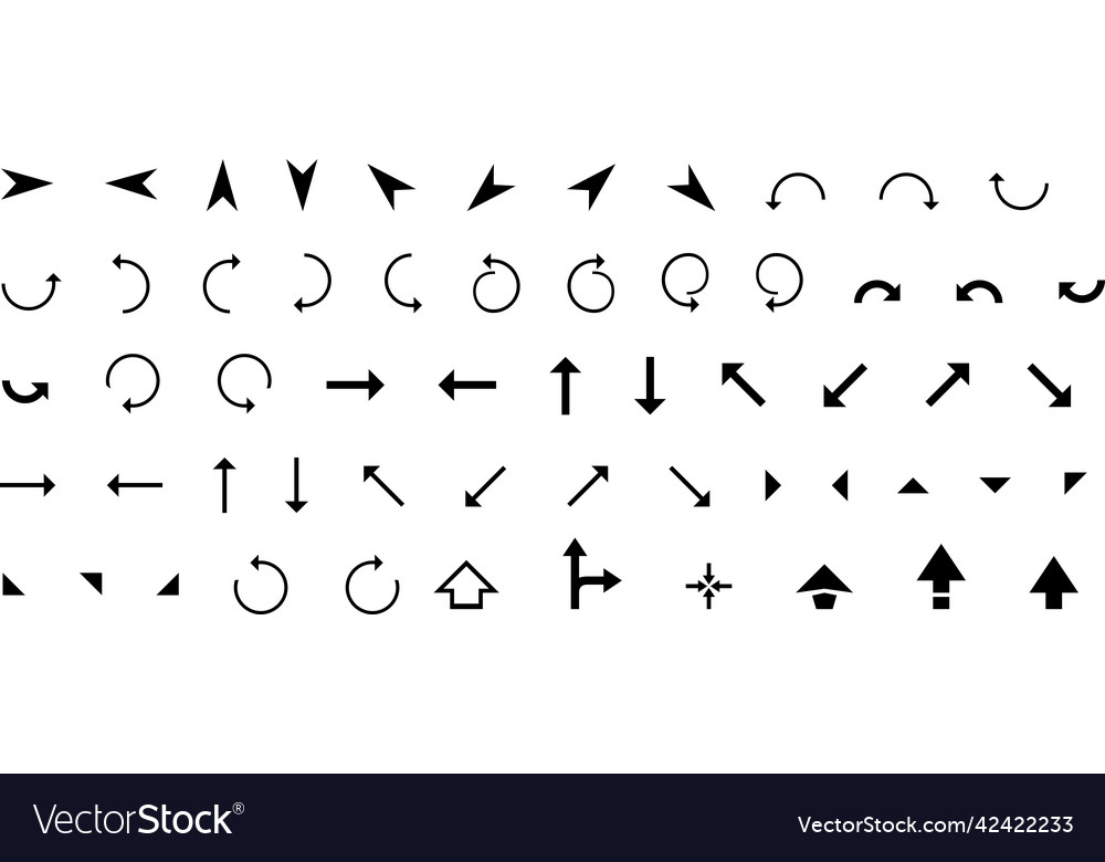 Arrows set arrow icon collection flat style Vector Image