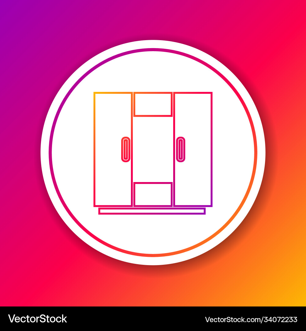 Color line wardrobe icon isolated on Royalty Free Vector