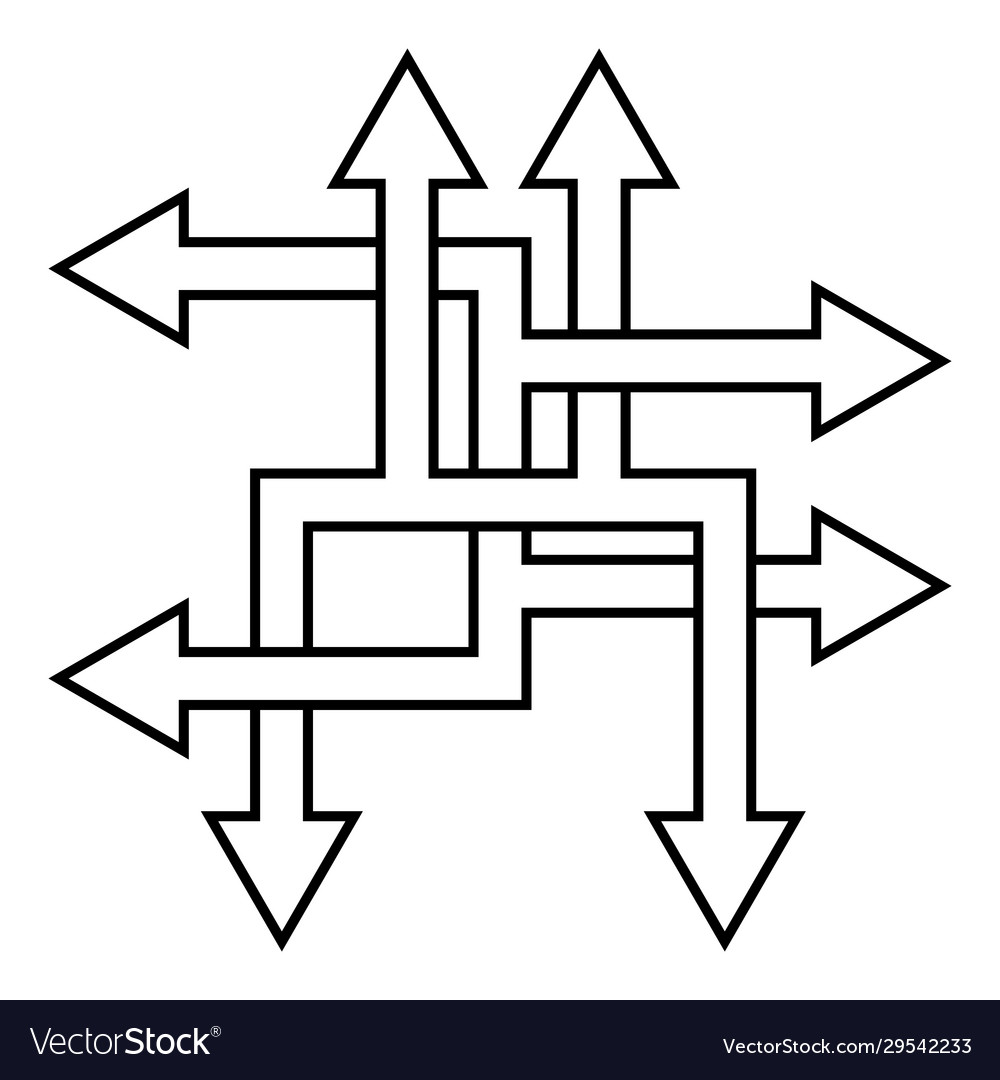 Complex ways solve problems arrow Royalty Free Vector Image