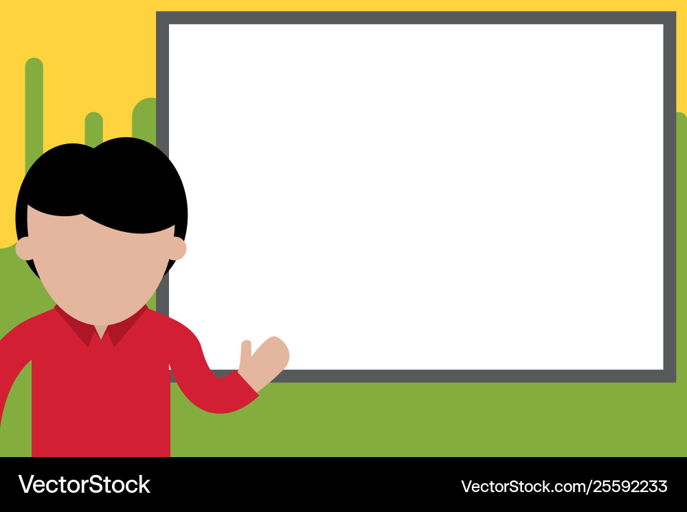 High school student making presentation young man Vector Image