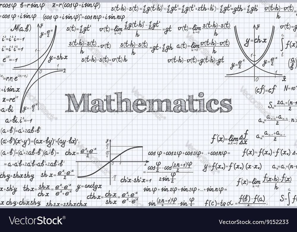 Mathematical pattern background in notebook Vector Image
