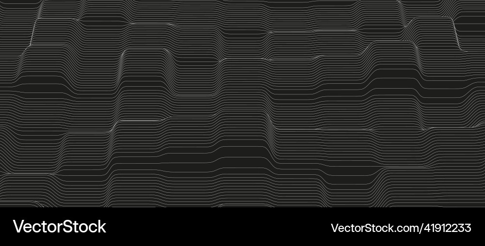 Monochrome sound line waves abstract background Vector Image
