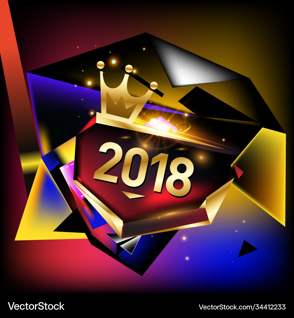New year 2018 poster and calendar cover Royalty Free Vector