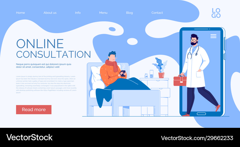 Phone video call to doctor through Royalty Free Vector Image