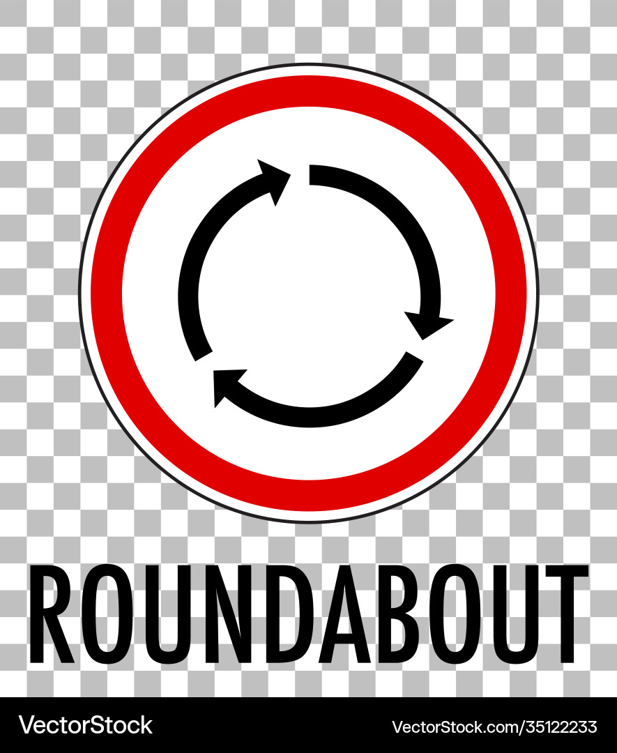 Red traffic sign on transparent background Vector Image