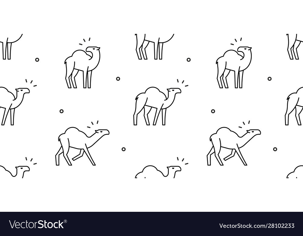 Seamless pattern with camels Royalty Free Vector Image