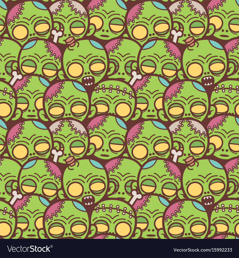 Seamless pattern zombie Royalty Free Vector Image