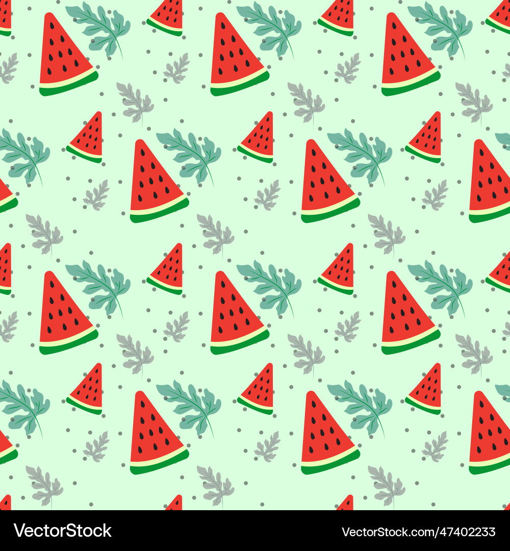 Seamless slice of watermelon pattern with pastel Vector Image