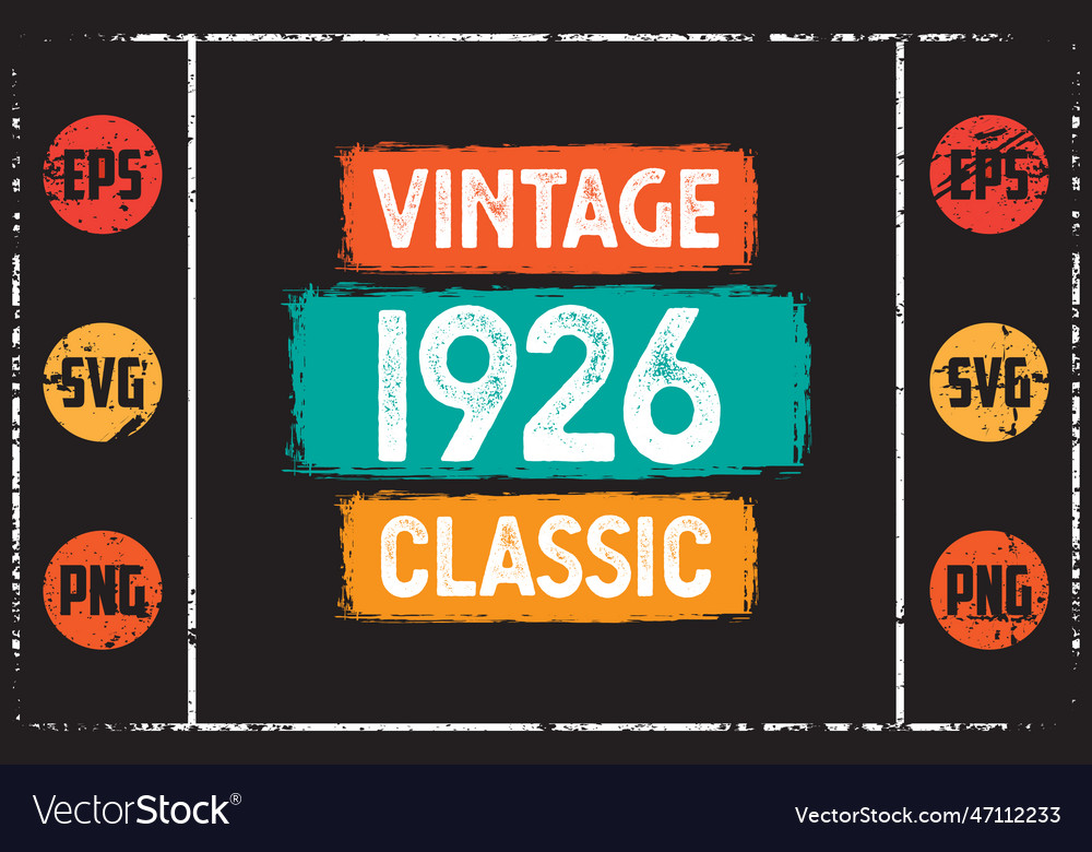 Vintage classic 1926 Royalty Free Vector Image