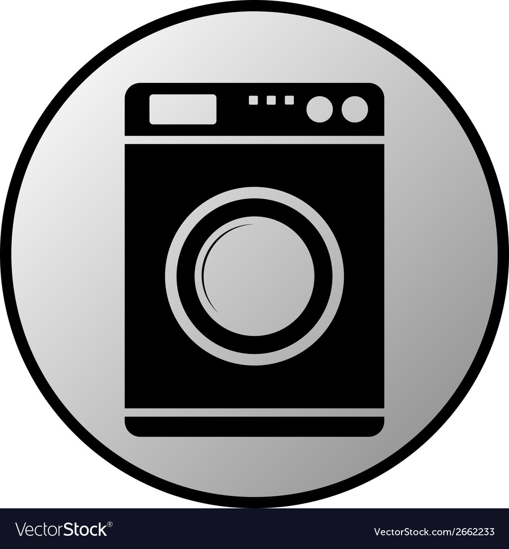 Washing machine button Royalty Free Vector Image