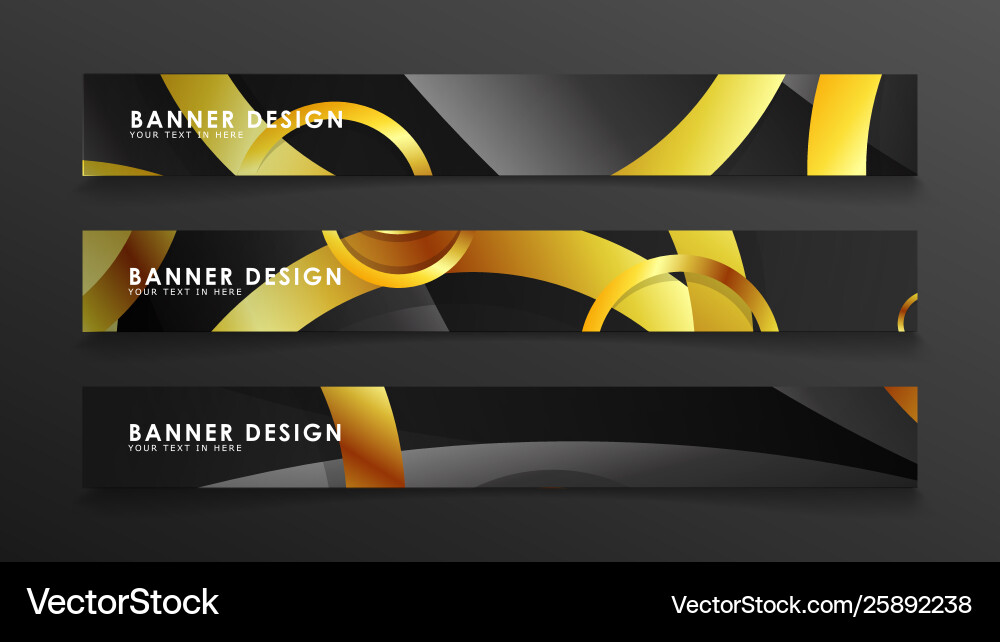Abstract circle banner fancy golden Royalty Free Vector