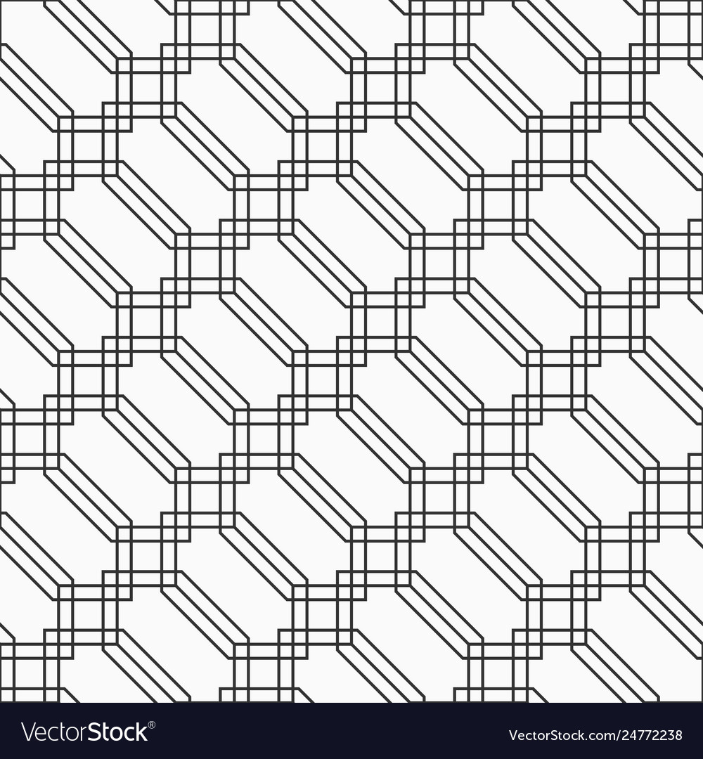 Abstract seamless pattern hexagons and squares Vector Image
