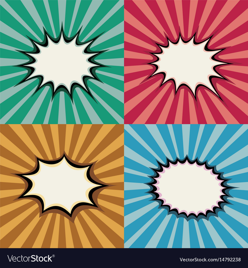 Blank pop art speech bubbles and burst shapes on Vector Image