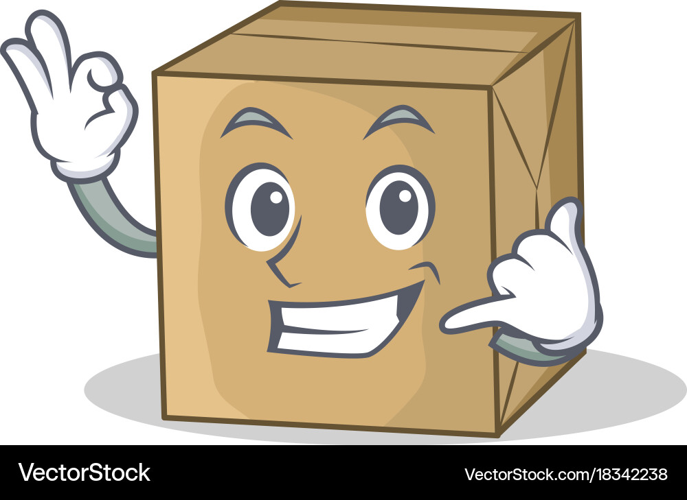 Call me cardboard character character collection Vector Image