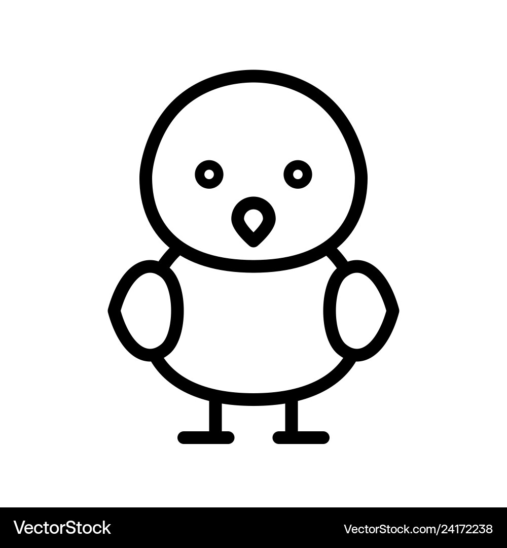 Chick isolated spring season line icon Royalty Free Vector
