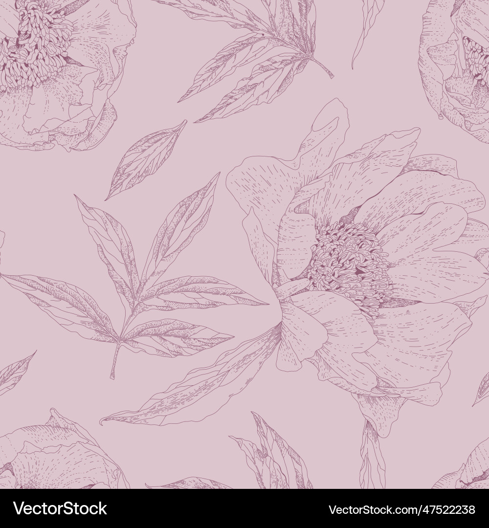 Flowers and foliage leaves and botany pattern Vector Image