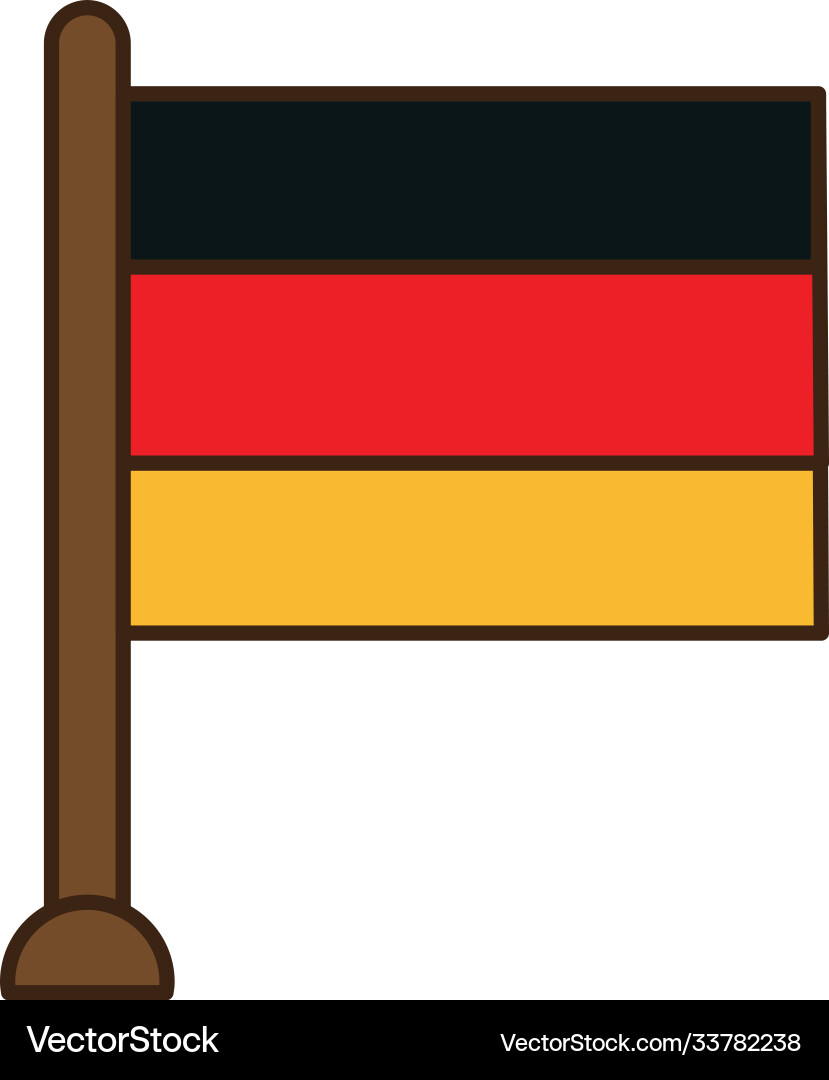 German flag line and fill style icon design Vector Image