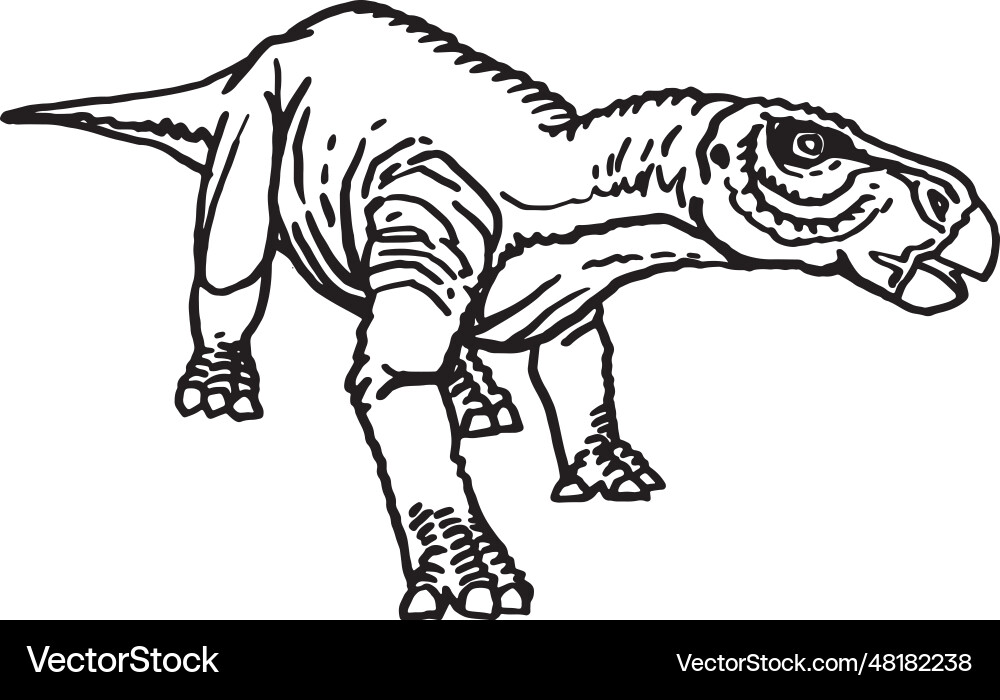 Graphical sketch of iguanodon Royalty Free Vector Image