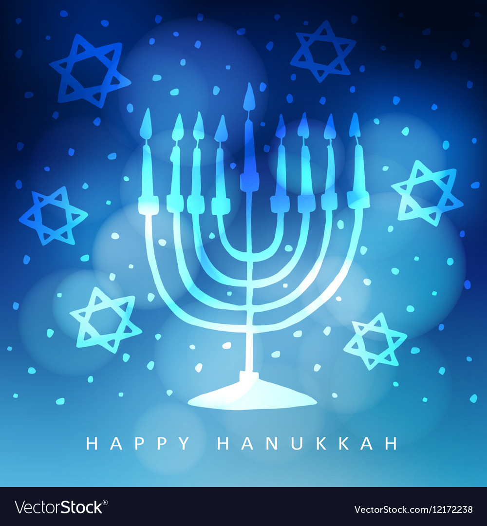 Hanukkah greeting card invitation with hand drawn Vector Image
