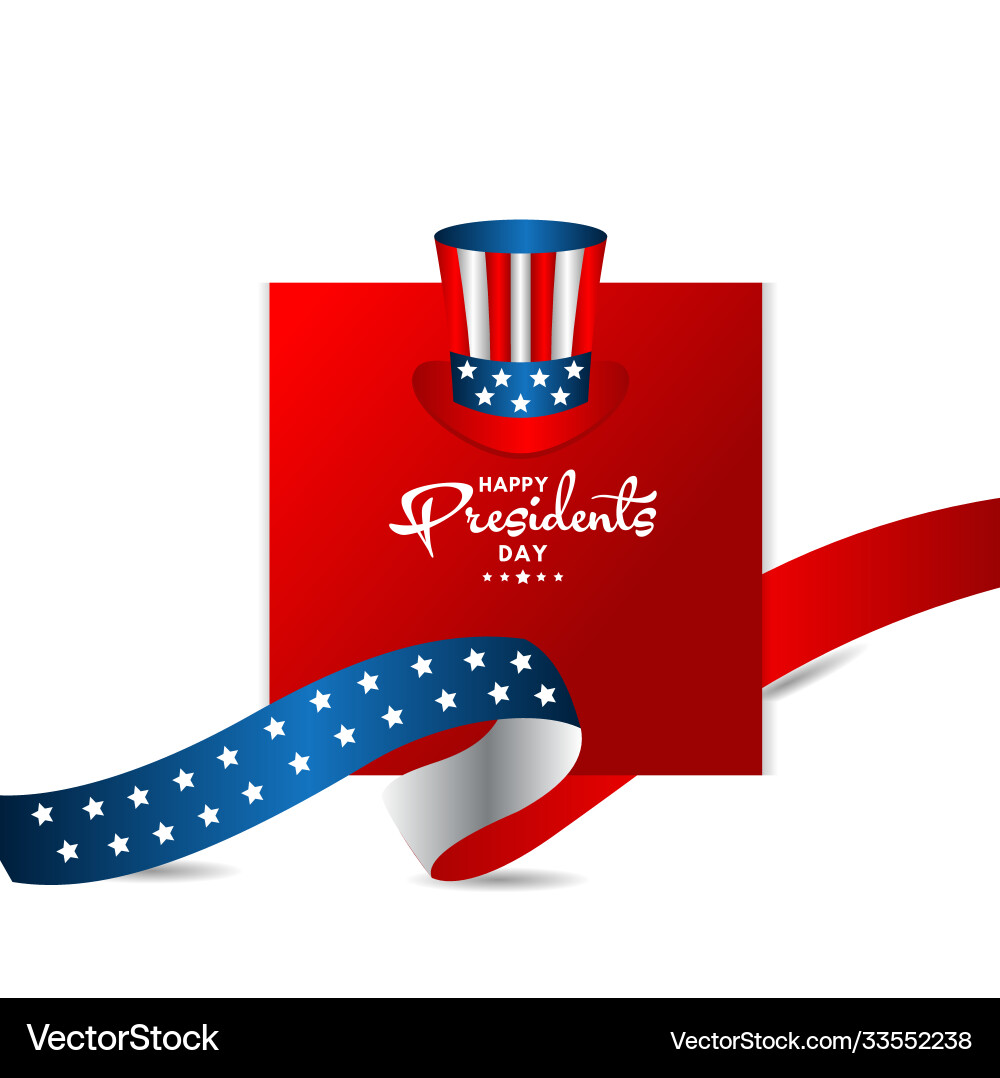 Happy presidents day template design Royalty Free Vector