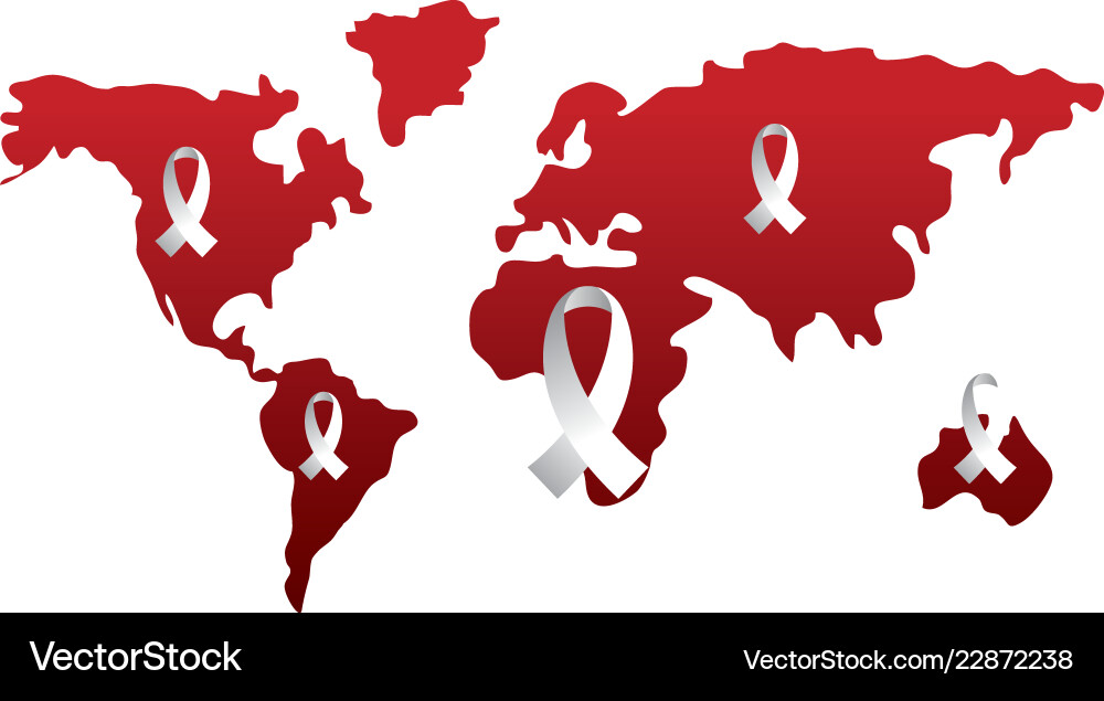 Isolated hiv ribbon with planet design Royalty Free Vector