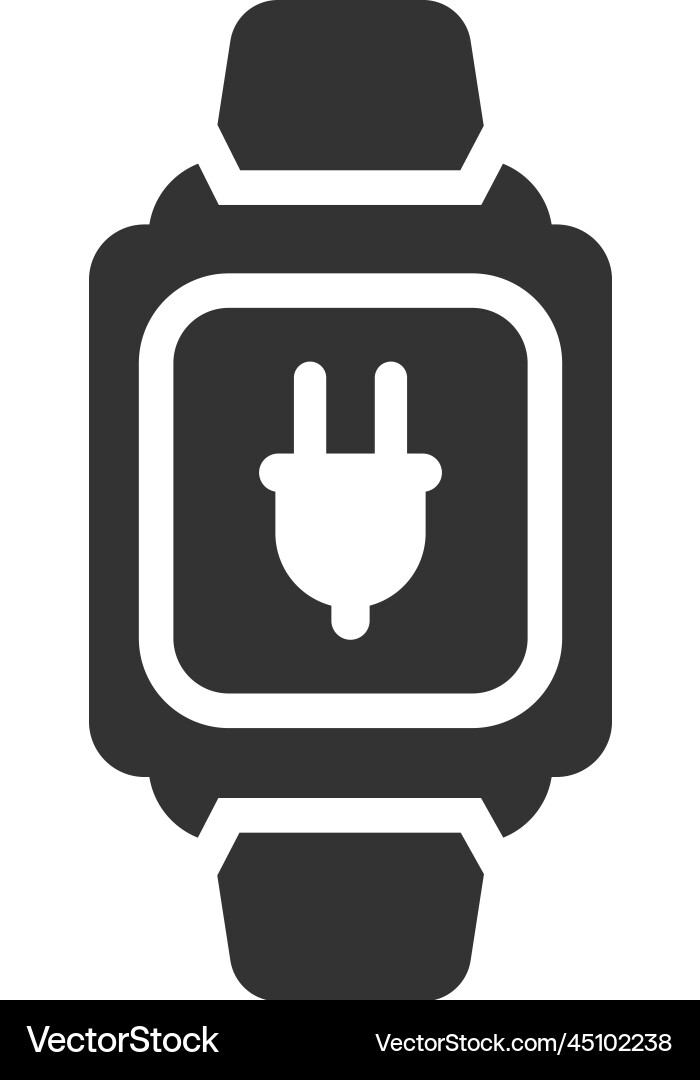 Plug smart watch icon Royalty Free Vector Image