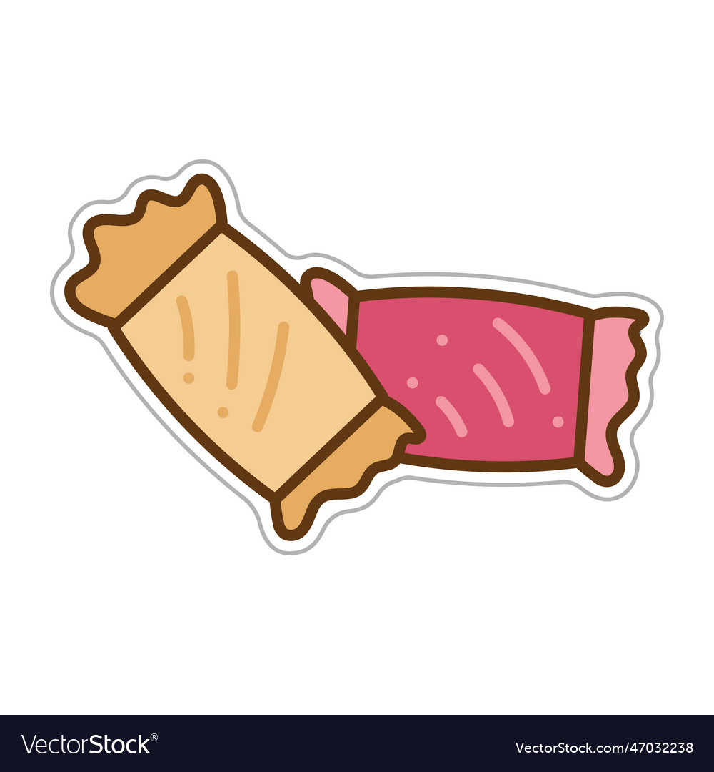 Sticker with a rectangular candies wrapper Vector Image