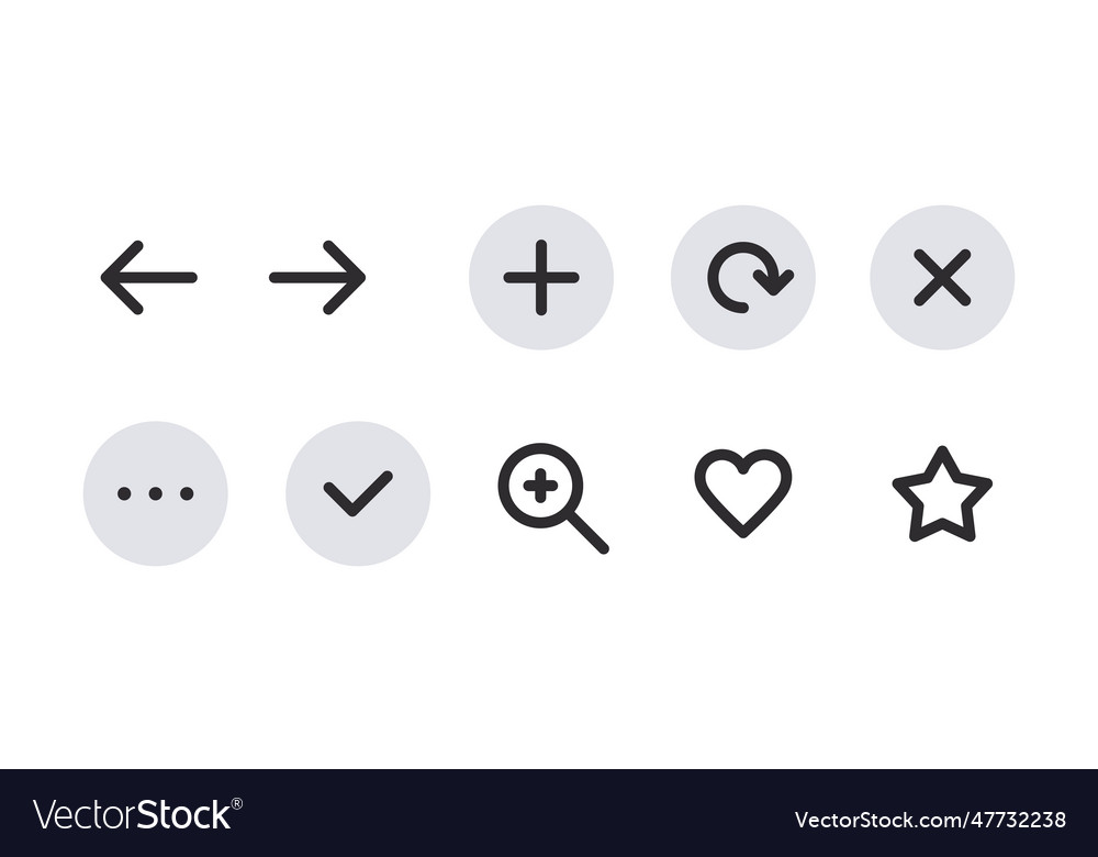 Website Or Mobile App Functional Icons Interface Vector Image