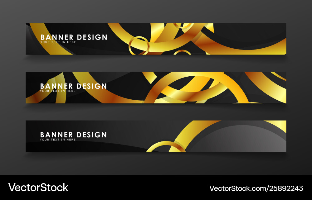 Abstract circle banner fancy golden Royalty Free Vector