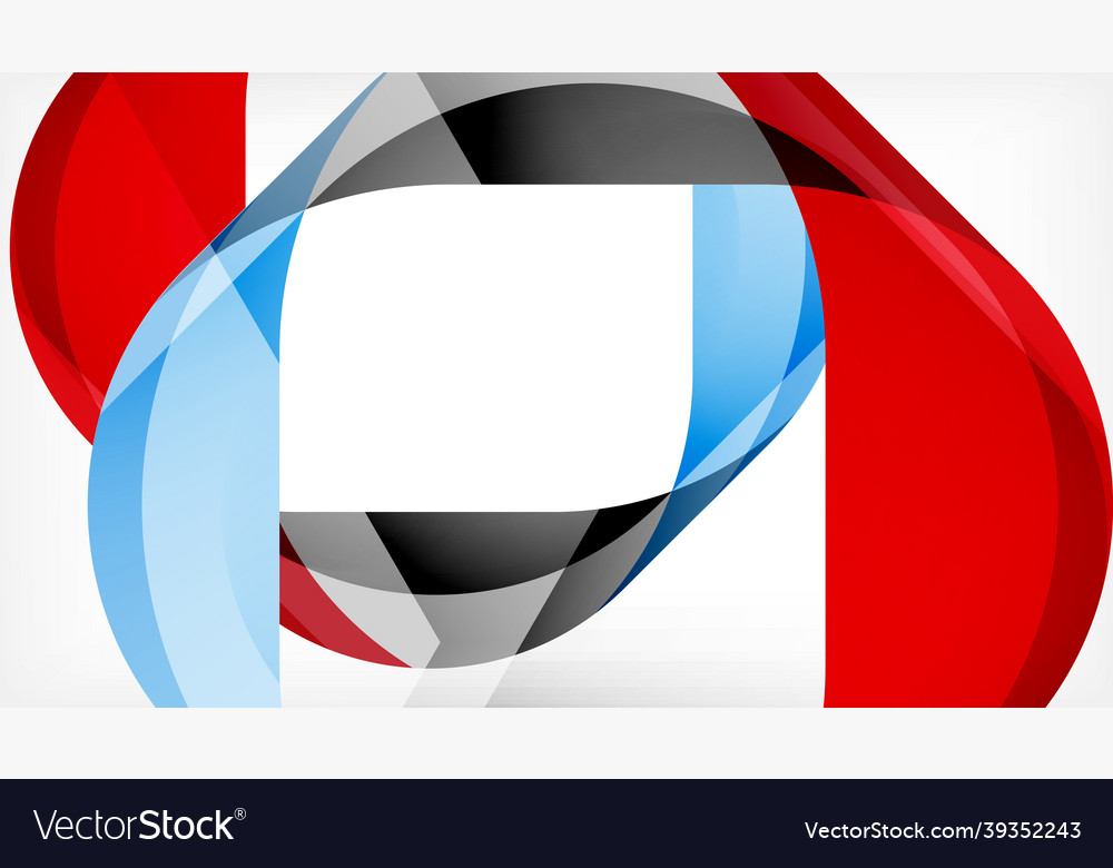 Abstract square shape with overlapping waves Vector Image