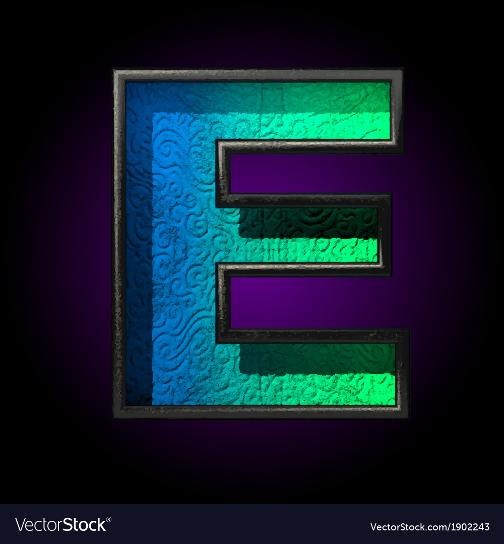 Blue plastic figure e Royalty Free Vector Image