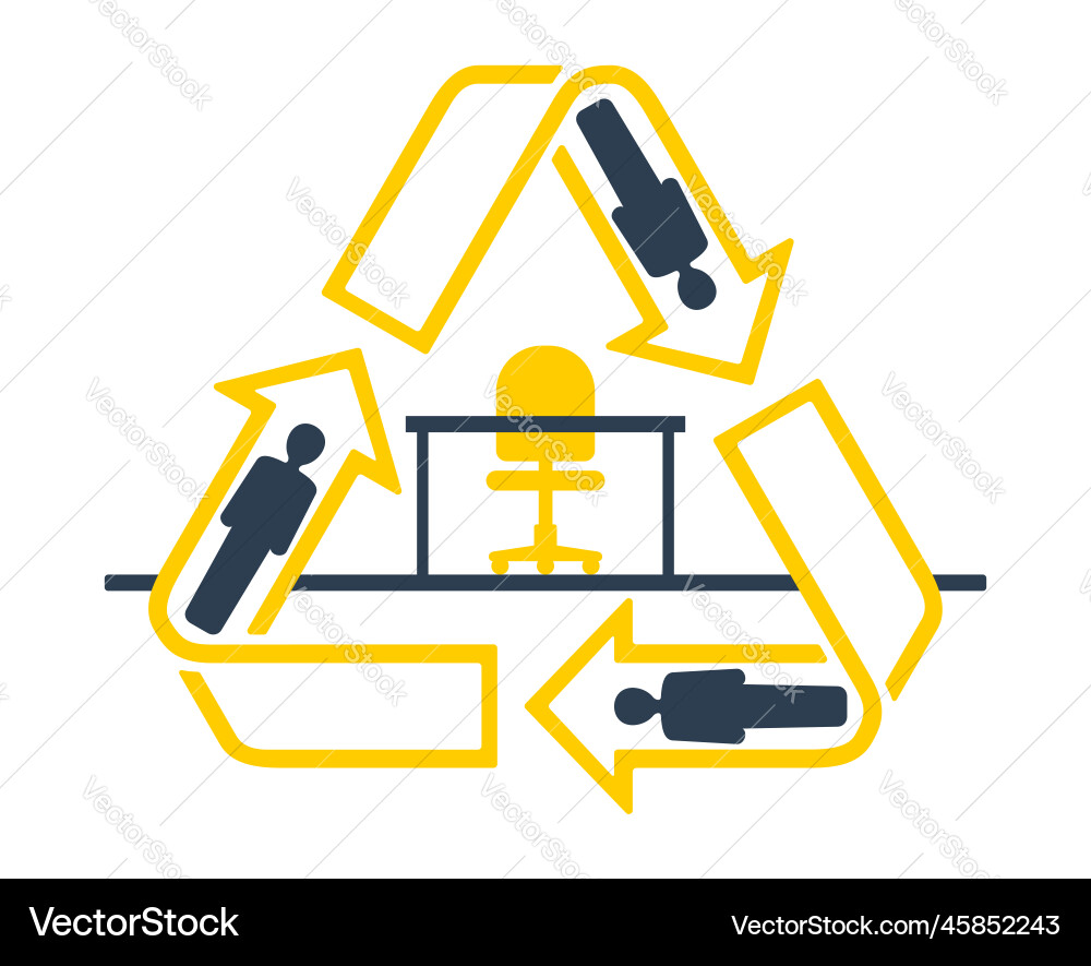 Employee turnover as recycling emblem Royalty Free Vector