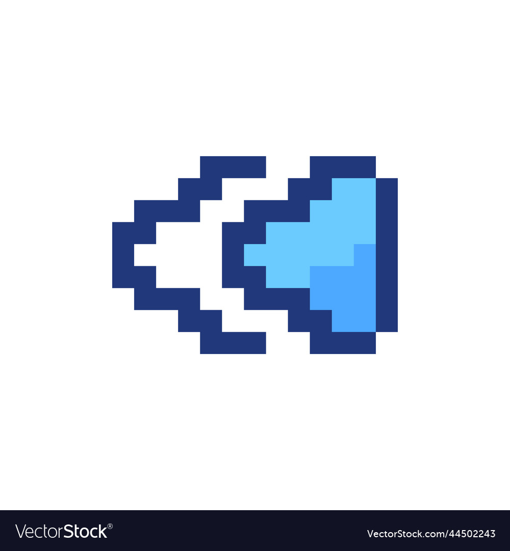 Fast reverse button pixelated rgb color ui icon Vector Image