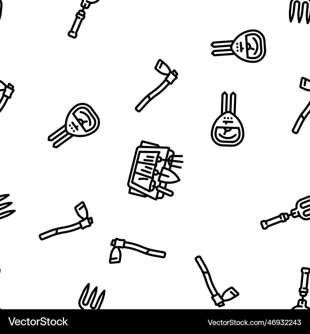 Garden plant tree nature seed seamless Royalty Free Vector