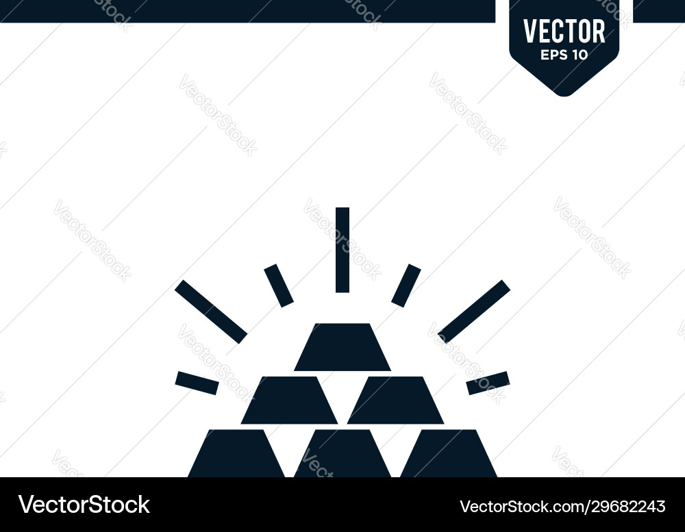 Gold icon collection in glyph or flat silhouette Vector Image