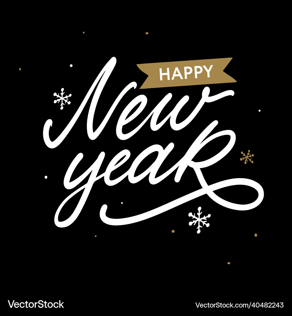 Happy new year hand lettering congratulate Vector Image