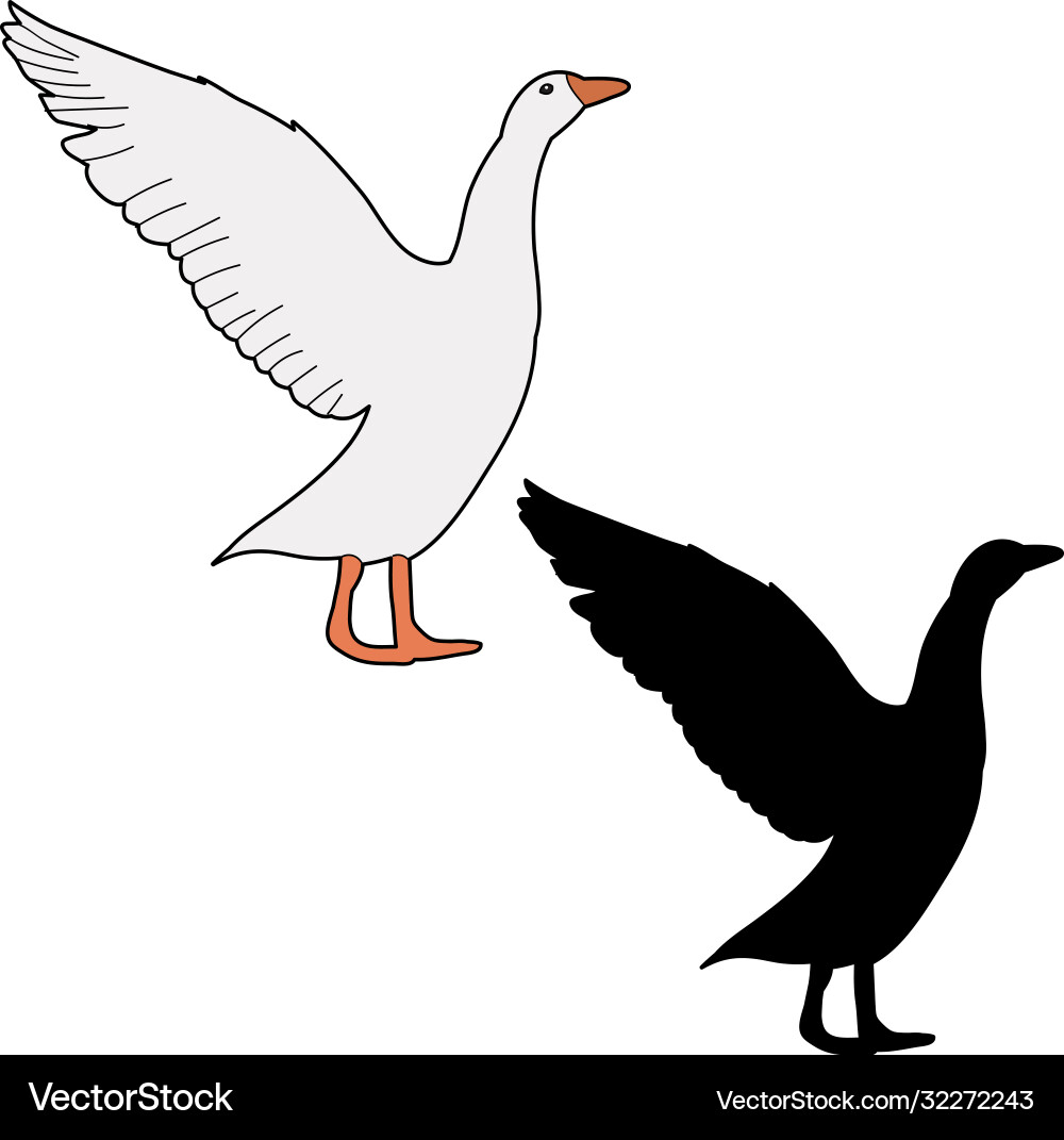Isolated goose duck silhouette icon Royalty Free Vector