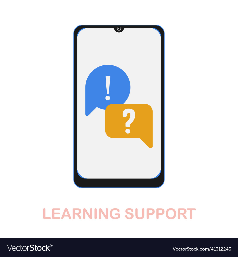 Learning support flat icon colored element sign Vector Image