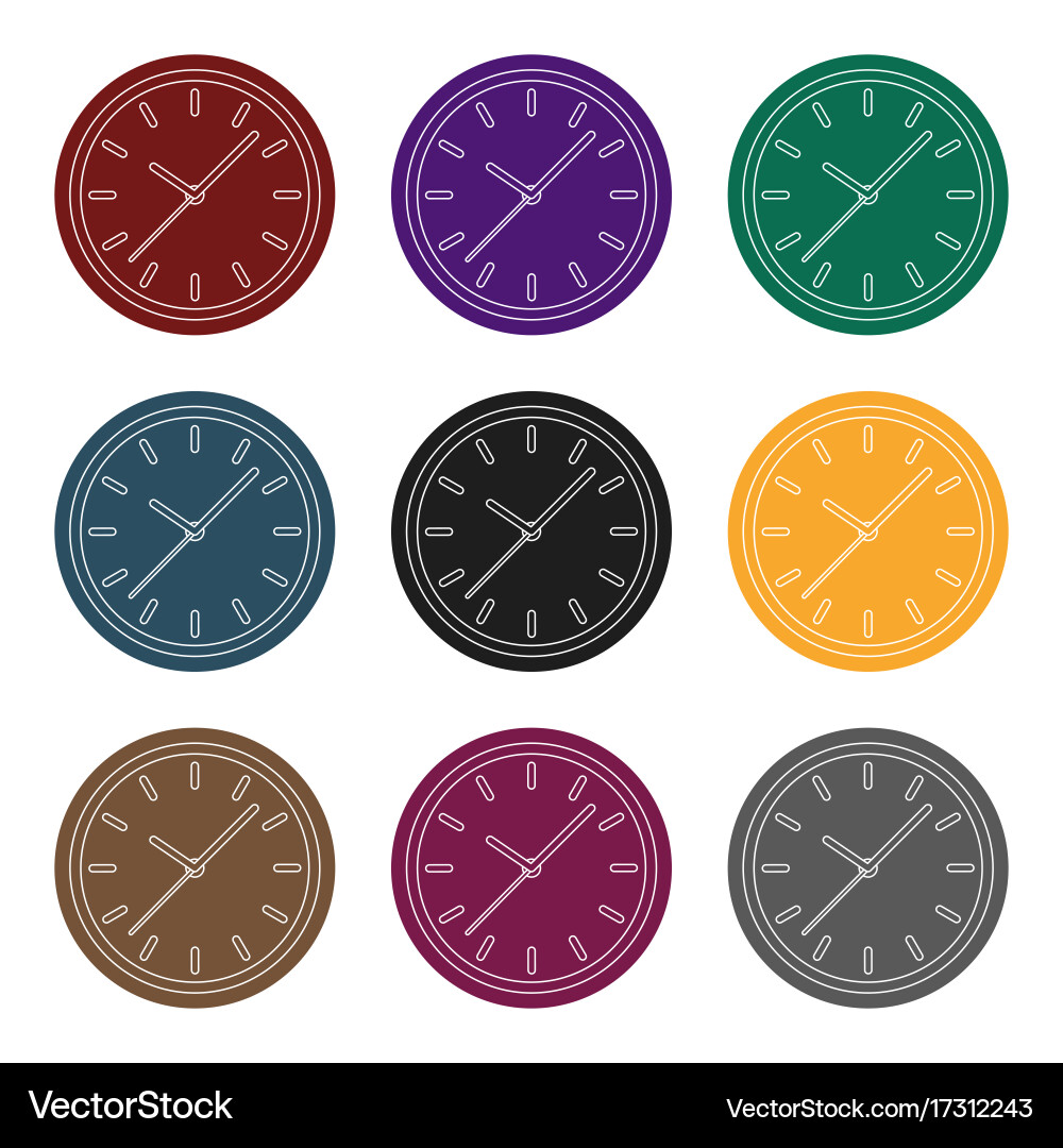 Office clock icon in black style isolated on white