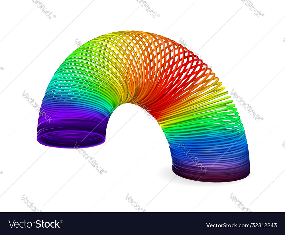 Rainbow spiral spring Royalty Free Vector Image