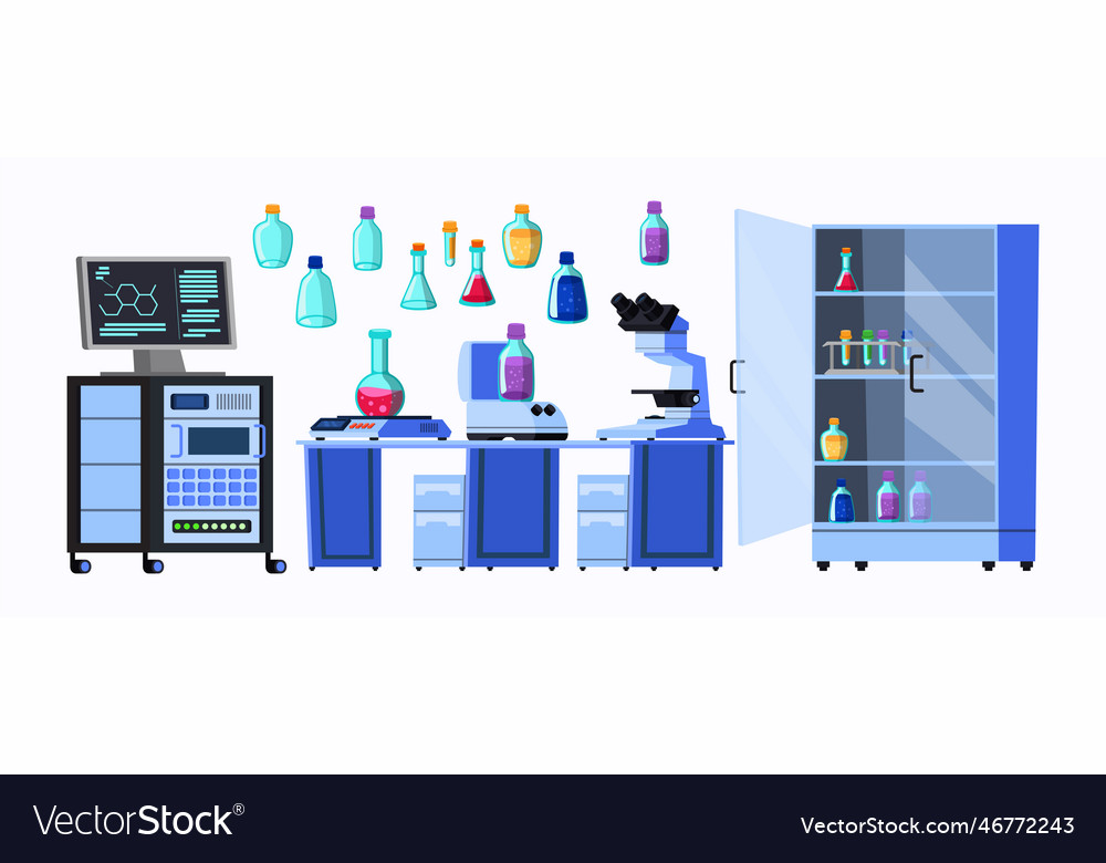 Science lab equipment elements Royalty Free Vector Image