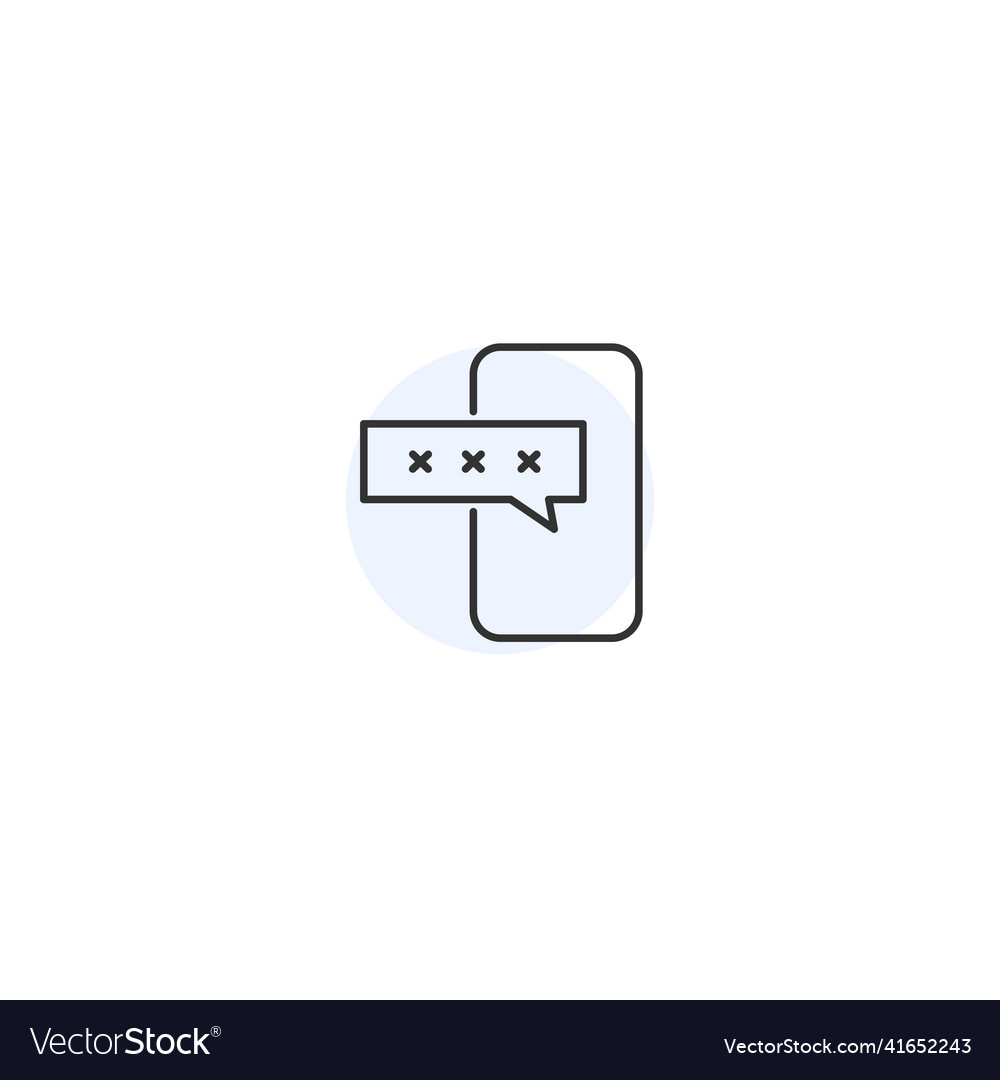 Smartphone Password Code Verification Line Icon Vector Image
