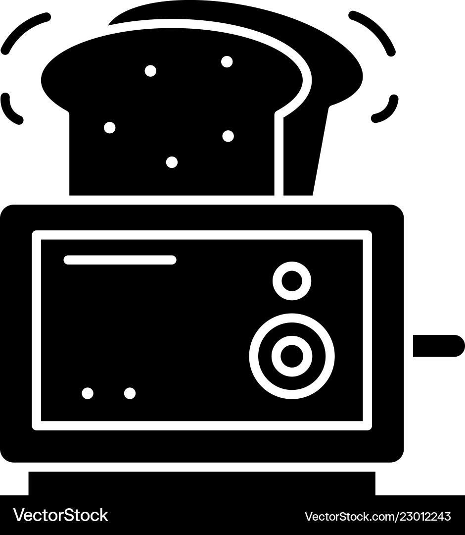 Toaster black icon sign on isolated Royalty Free Vector