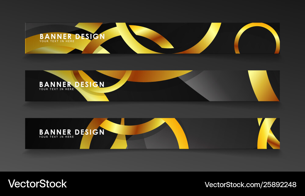 Abstract circle banner fancy golden Royalty Free Vector