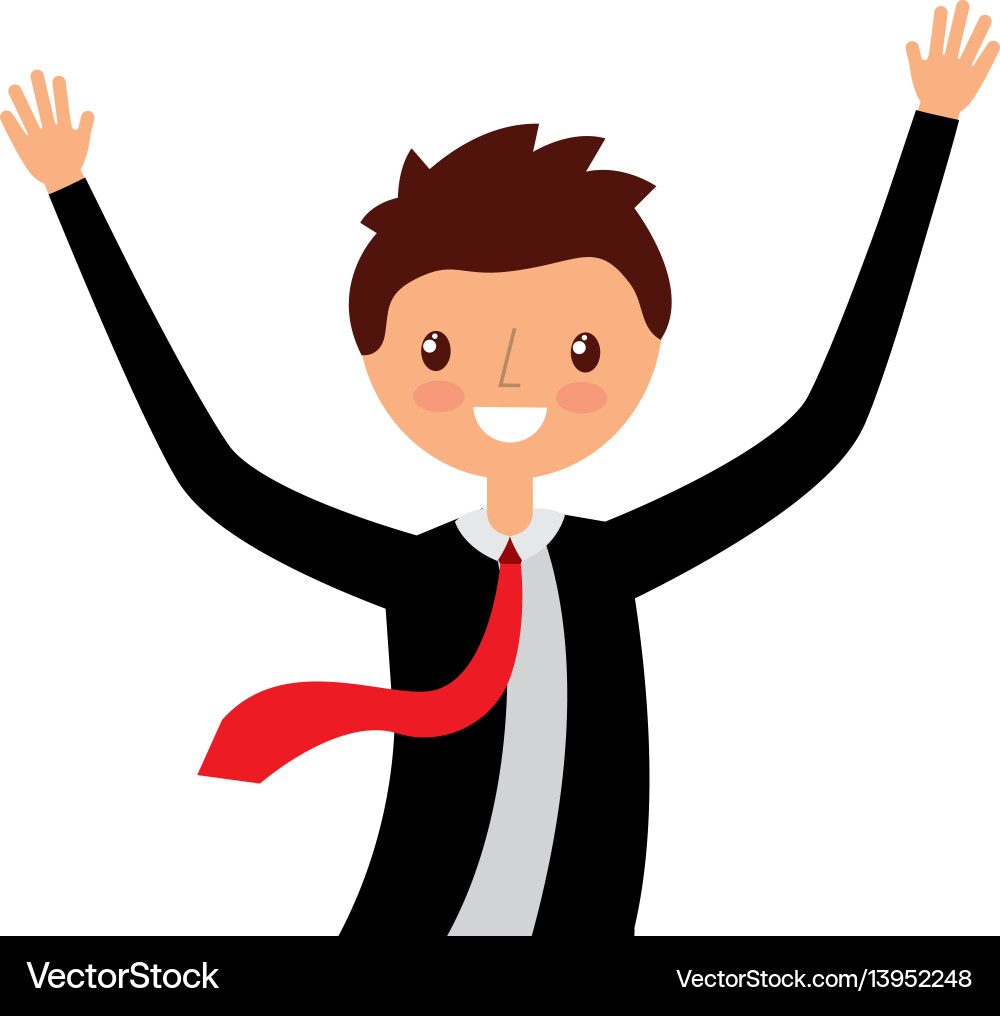 Businessman celebrating avatar character Vector Image
