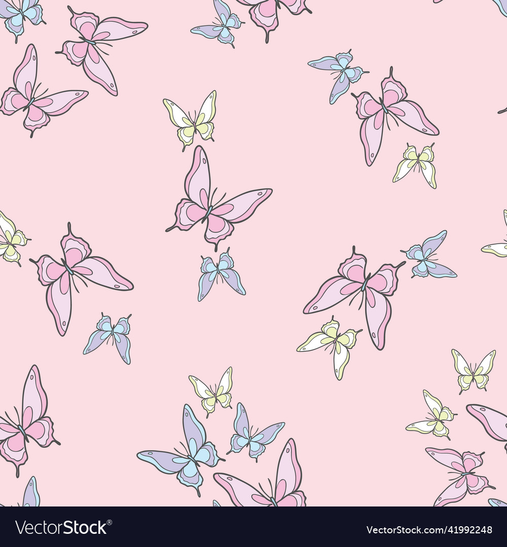 Butterfly seamless repeat pattern background Vector Image