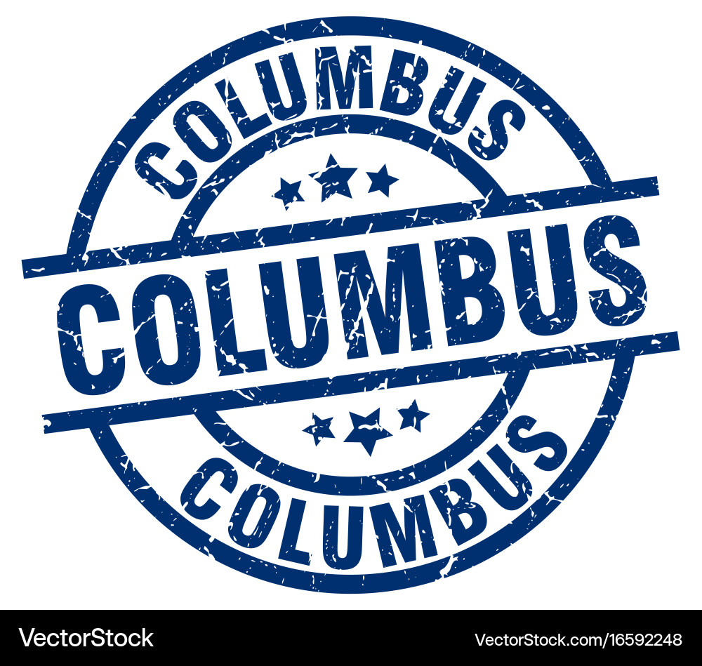 Columbus blue round grunge stamp Royalty Free Vector Image